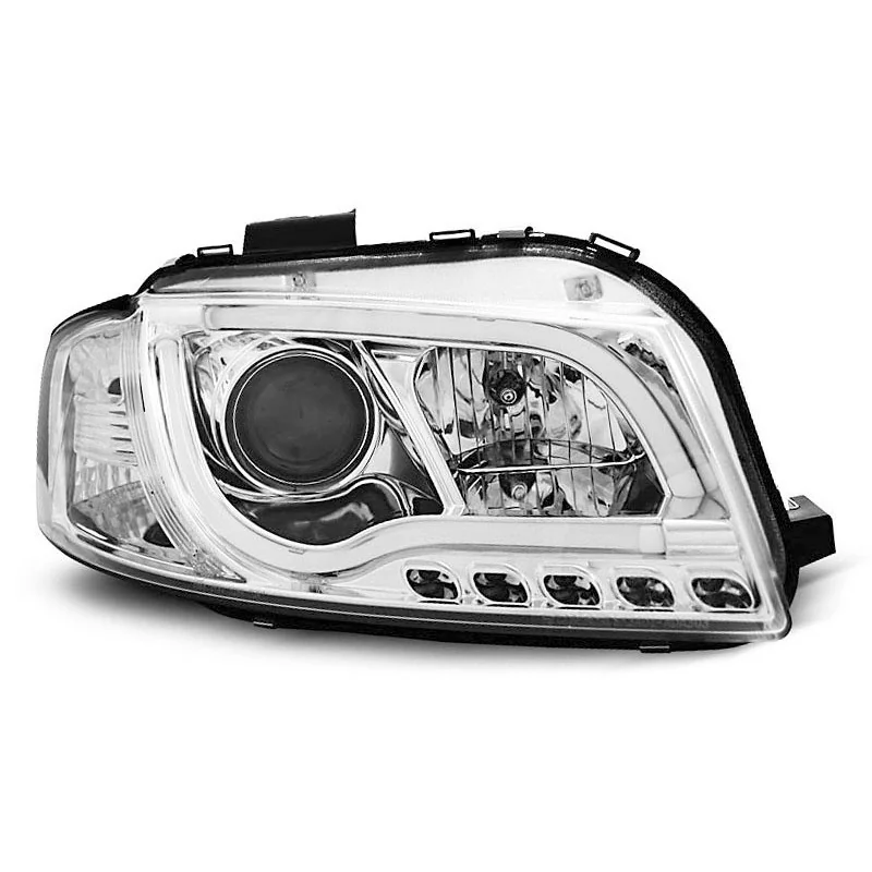 Faros delanteros Audi A3 8P Led Tubelight Cromados – MVM CAR PARTS SPAIN SL