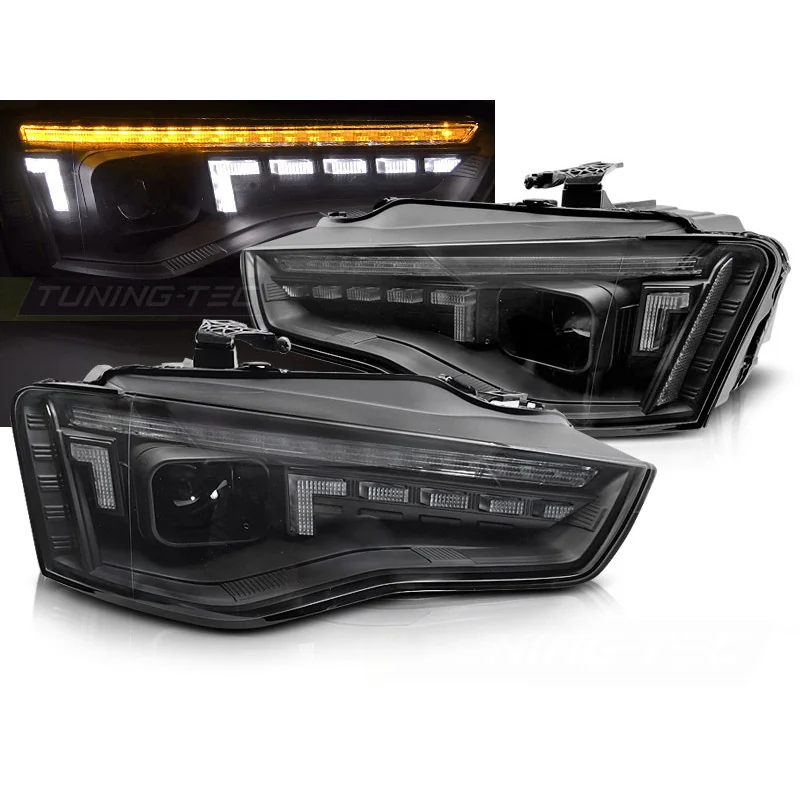 Faros Xenón LED Negros Audi A5 2012-2016 con Intermitente Dinámicos ...